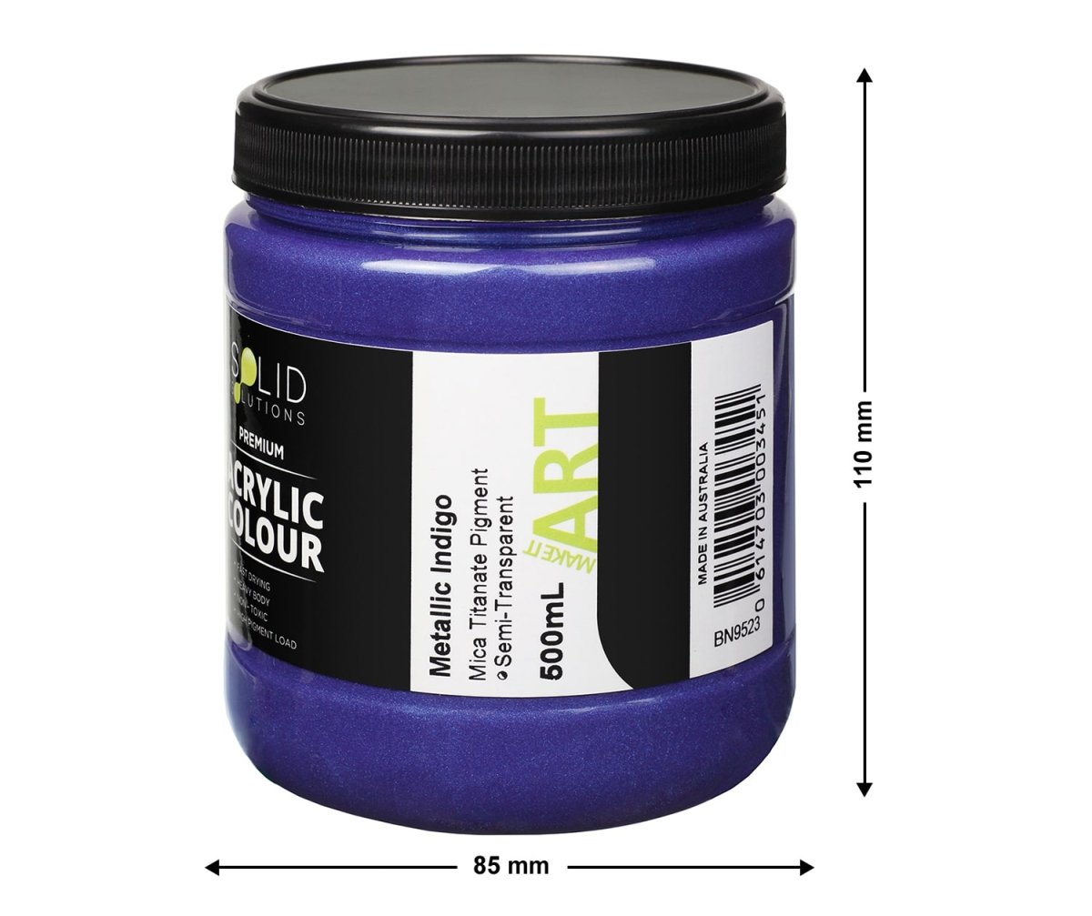 Acrylic Paint | Metallic Indigo - 500ml – Solid Solutions