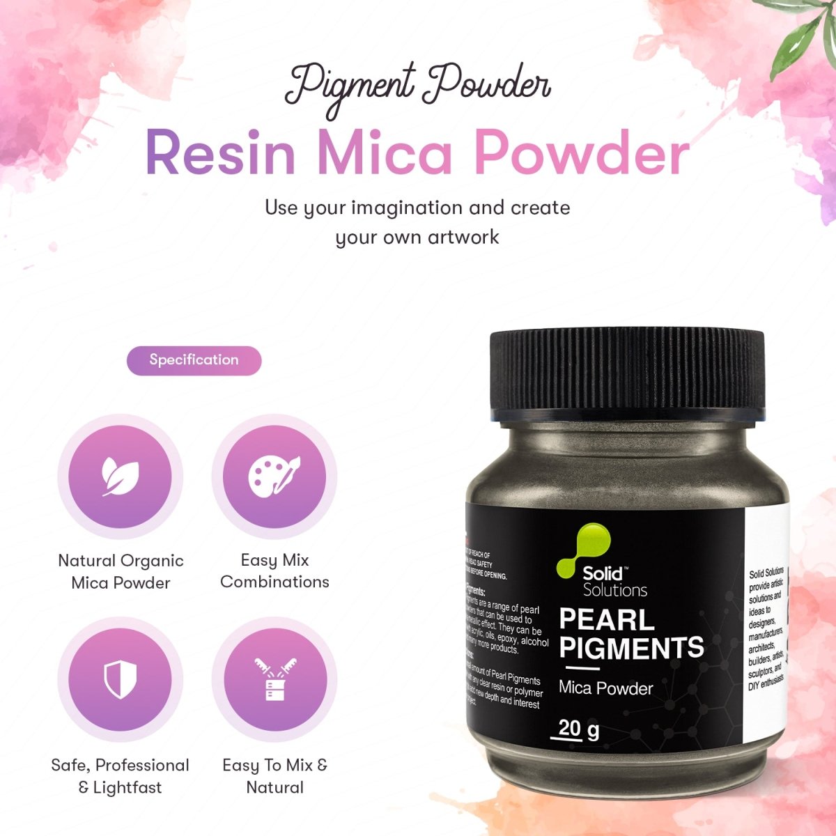 Mica Powder | Metallic Silver – Solid Solutions