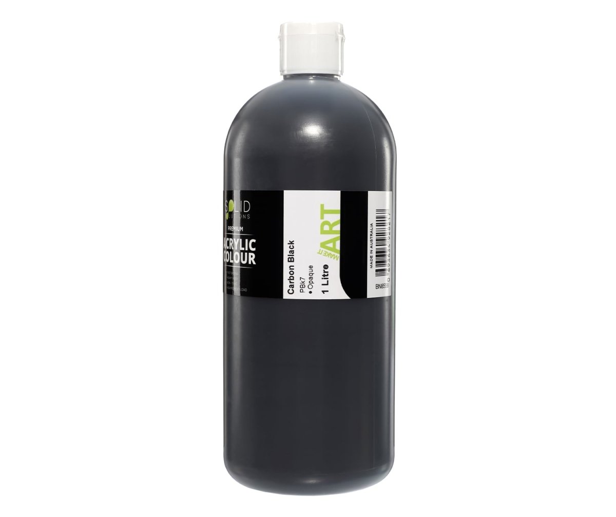 Acrylic Paint | Carbon Black - 1 Litre – Solid Solutions
