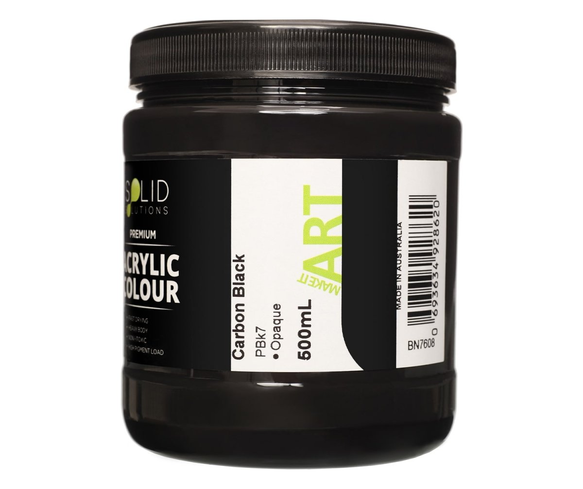 Acrylic Paint | Carbon Black - 500ml – Solid Solutions