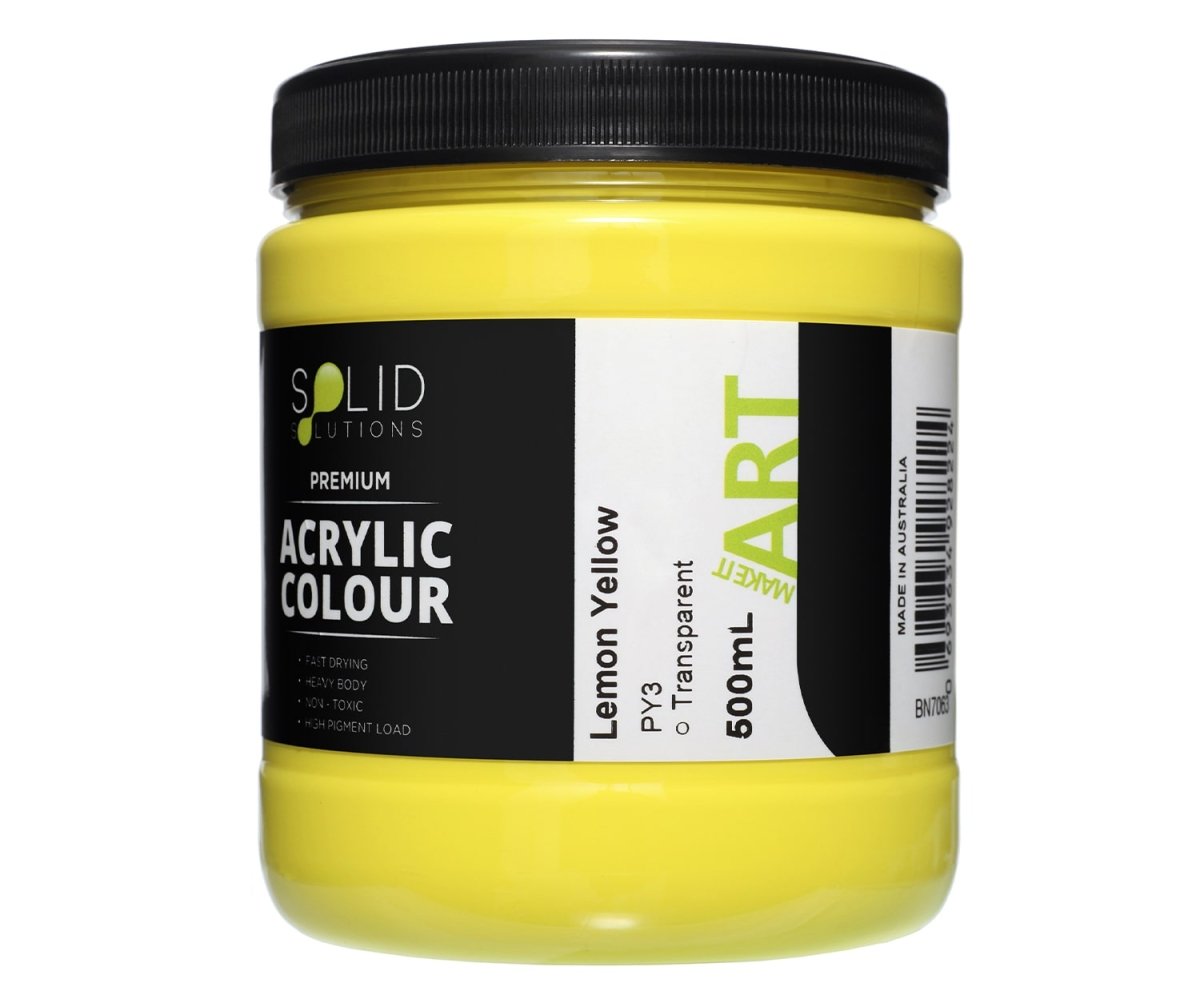 Acrylic Paint | Lemon Yellow - 500ml – Solid Solutions