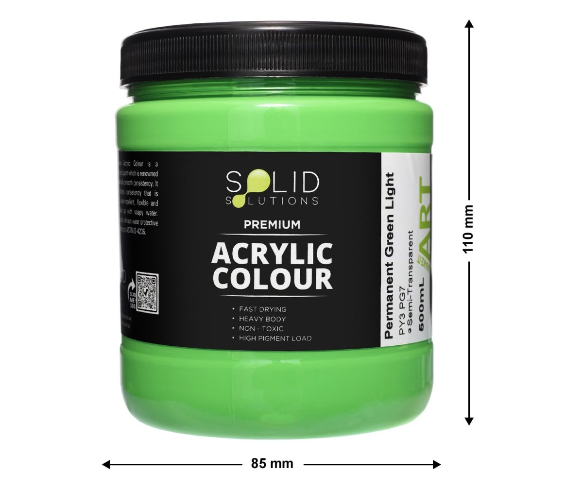 Acrylic Paint | Permanent Green Light - 500ml – Solid Solutions