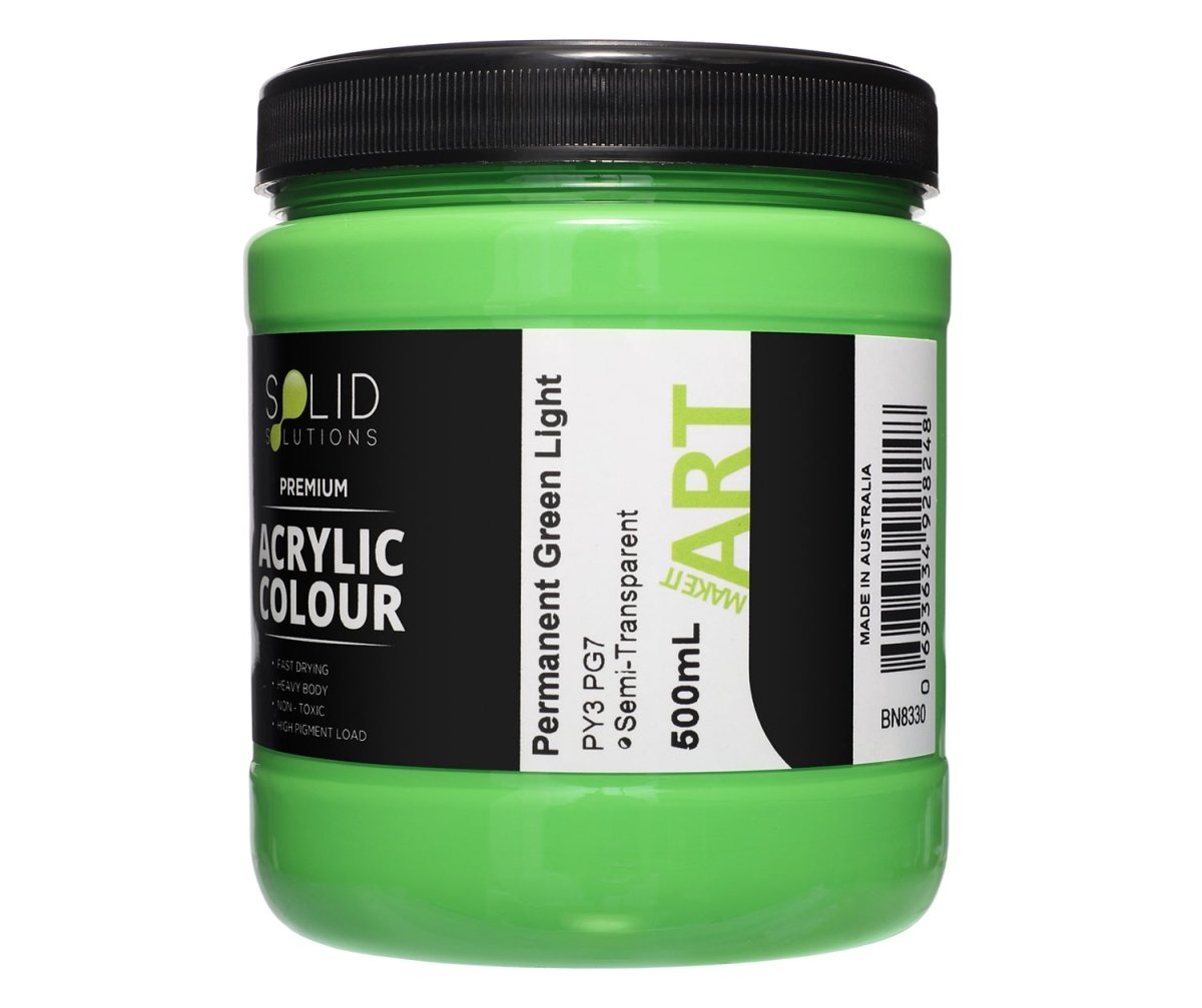 Acrylic Paint | Permanent Green Light - 500ml – Solid Solutions