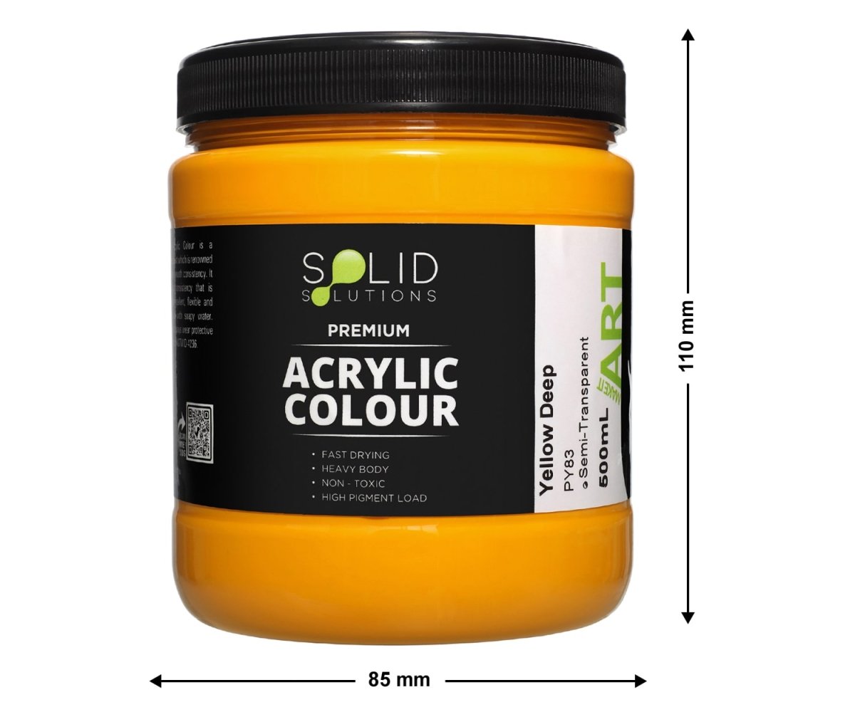 Acrylic Paint | Yellow Deep - 500ml – Solid Solutions